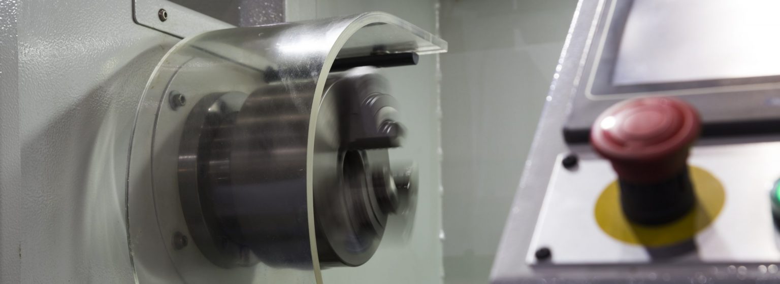 The machining safety guard and emergency stop button for lathe machine ...